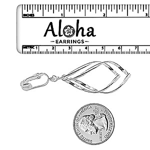 Silver Clip On Earrings For Women, They Look Pierced, Don't Pinch & Won't Fall Off, Hypoallergenic & Lightweight (Silver Double Drops)