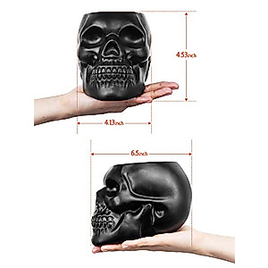Dashamce Skull Planter Dish Large Flower Pot Container Box Halloween Skull Candy Bowl Desk Decoration