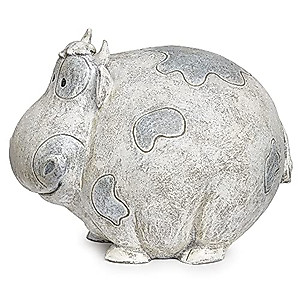 Roman Garden - Cow Statue, 7.75" H, Pudgy Pals Collection, Resin and Dolomite, Decorative, Garden Gift, Home Outdoor Decor, Durable, Long Lasting