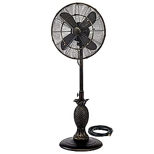 DecoBREEZE Pedestal Standing Fan, 3-Speed Oscillating Fan with Adjustable Height, Lanai, Antique Fan, 18 Inches