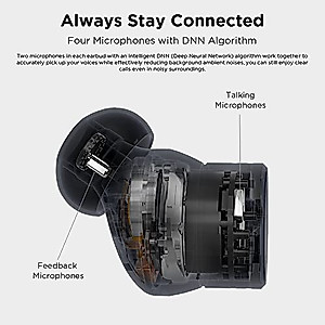 1MORE PistonBuds Pro Hybrid Active Noise Canceling Wireless Earbuds, Bluetooth 5.2 Headphones, 12 Studio-Grade EQs, AAC, 30h Playtime, 4 Mics with DNN, Gaming Mode, IPX5, Black