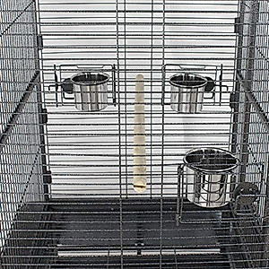 Nova Microdermabrasion 68-Inch Height Wrought Iron Standing Large Play Top Bird Cage for African Grey Small Quaker Parrot Cockatiel Sun Parakeet Green Cheek Conure Dove Budgie Lovebird