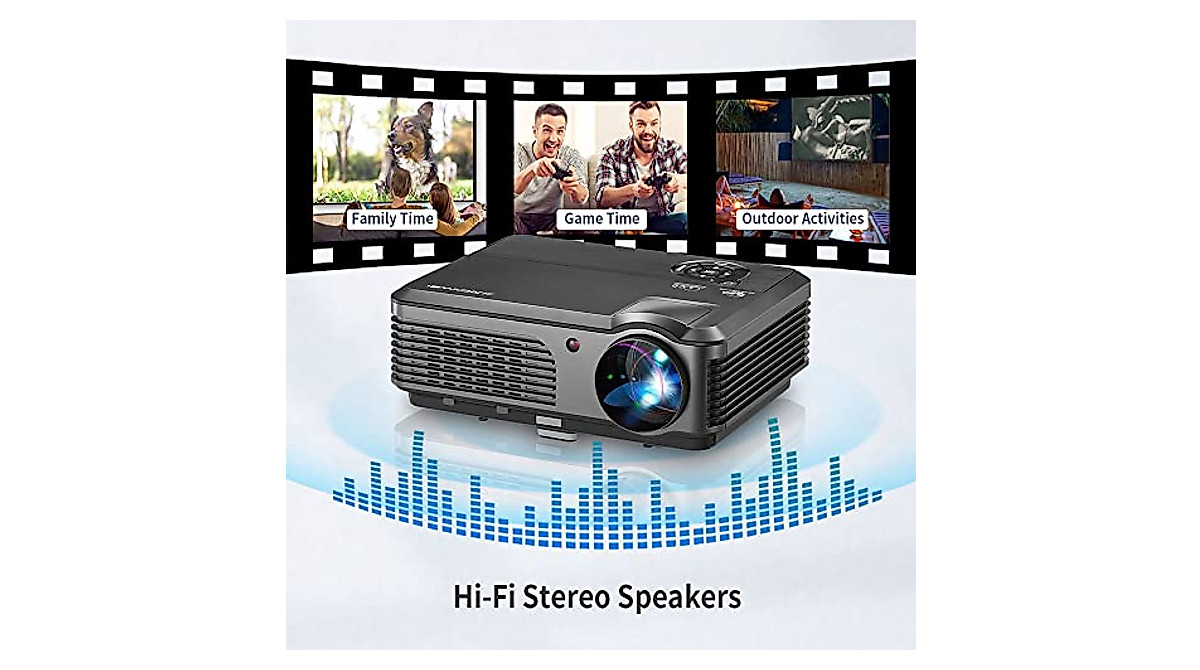 Full HD 1080P WiFi Bluetooth Projector for Home & Outdoor Movies