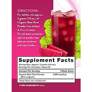 Organic Beet Root Powder | 6.1 oz | USDA Organic | Vegan, Non-GMO & Gluten Free Supplement | by Nature's Truth