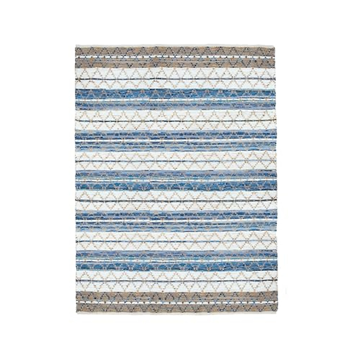 CC Home Furnishings Diamond Shuttle Weave Durrie Denim Area Throw Rug - 2.5' x 4' - Blue and White