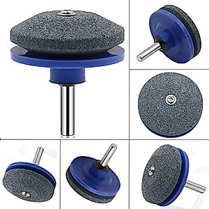 BE-TOOL Blade Sharpener,4PCS Garden Tool Sharpener Faster Universal Grinding Rotary For Any Power Drill Hand Drill（Cyan）