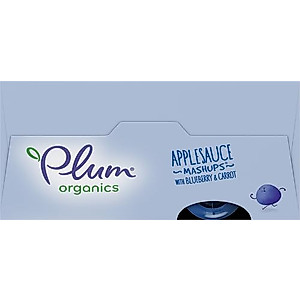 Plum Organics Applesauce, Blueberry & Carrot, 3.17 Oz, 4 Ct
