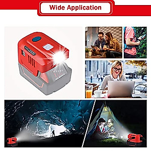 TPDL Power Inverter Generator for Milwaukee M18 18 Volt 150 Watt Lithium Ion, DC to 120V AC Powered Dual USB Charger Adapter with LED Light Compact Inverter with Milwaukee Portable Power Source