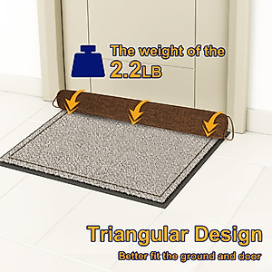 NABOWAN 30" Weighted Under Door Draft Stopper -Triangular Door Draft Blocker with Hook Loops for Easy Install, Save Energy, Home Room Essentials