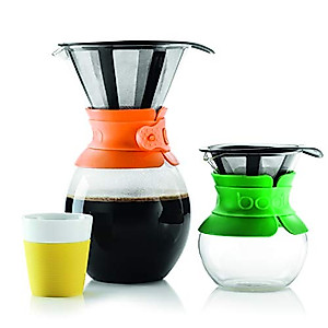 Bodum Pour Over Coffee Maker with Permanent Filter, 1 Liter, 34 Ounce, Black Band