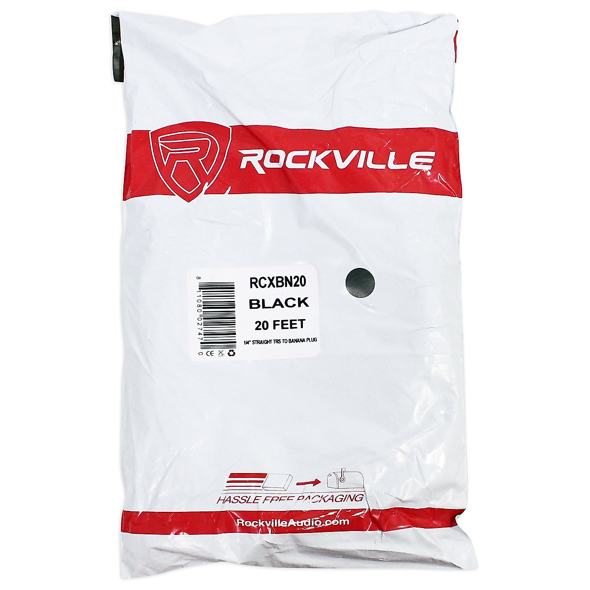 Rockville RCXBN20 20 Foot 1/4" TS to Banana Speaker Cable, 16 Gauge, 100% Copper