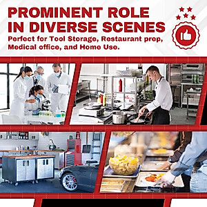 DuraSteel Food Prep Stainless Steel Table - 24 x 30 Inch Metal Table Cart - Commercial Workbench with Caster Wheel - NSF Certified - For Restaurant, Warehouse, Home, Kitchen, Garage, Chrome