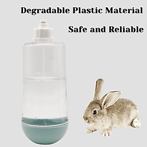 Hamiledyi Rabbit Water Bottle 17oz Bunny Hanging Automatic Water Dispenser Chinchillas Feeder Water Bowl Small Animal No Drip Plastic Water Dispenser for Guinea Pigs Chinchillas Hedgehogs Ferrets 2Pcs