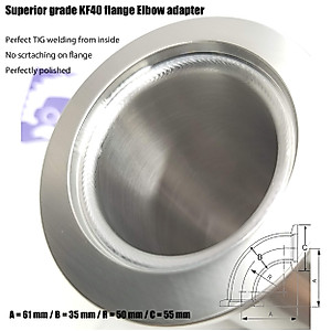 ISO-KF Flange Elbow Fitting with KF16 / KF25 / KF40 Flange (90° KF40 Elbow)