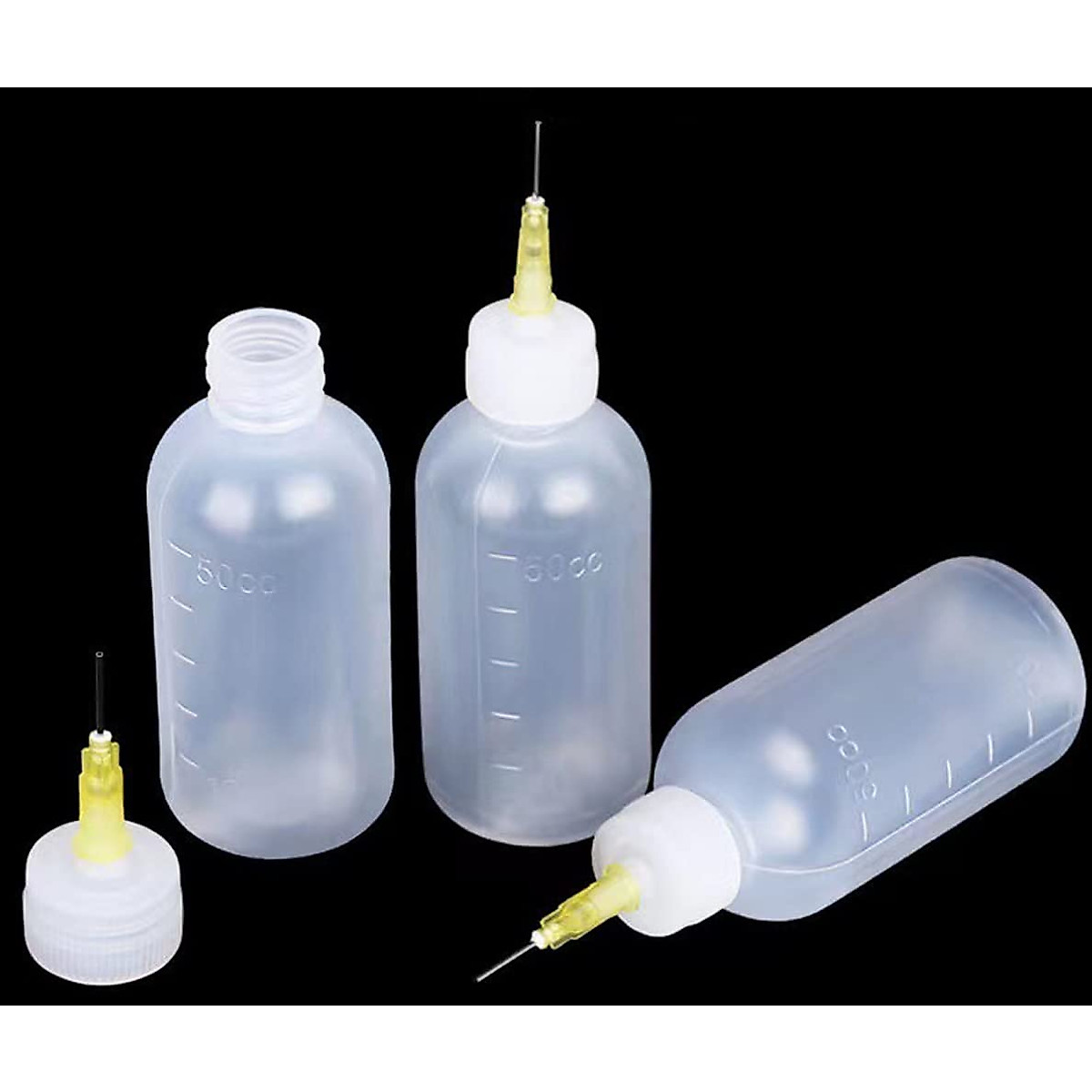 NANSHINE 12pcs 30ml(1oz) Precision Tip Applicator Bottle Needle Tip Glue Bottles Squeeze Plastic Bottles,Dispensing Needle Precisely Delivery Grease,Oil Dispensing,Liquid Glue and Ink