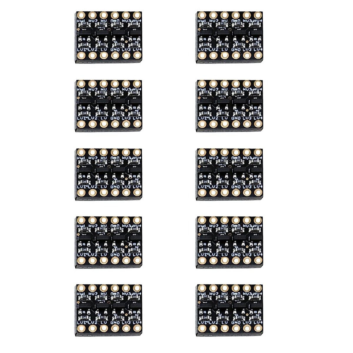 Treedix 10PCS Logic Level Converter Module 4 Channel IIC I2C 3.3V to 5V Bi-Directional Shifter Module for SPI Bus Signals Serial Compatible with Arduino