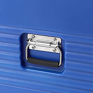 GDAE10 End-Loading Insulated Food Pan Carrier,82Qt/90L Hot Box for Catering, PE Food Box Carrier One-Piece Buckle, Front Loading Food Warmer w/Handles＆Wheels, for Restaurant, Canteen, Blue