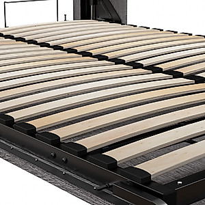 Bestar Pur Queen Murphy Bed and Shelving Unit with Drawers, 90-inch Space-Saving Wall Bed