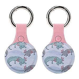 Mexican Axolotls on Sea Printed TPU Case for AirTag with Keychain Protective Air Tag Holder Cover Accessory