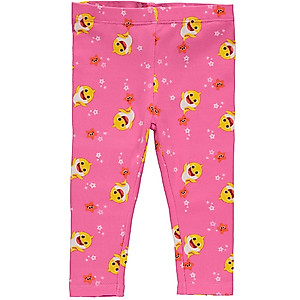 Baby Shark Girls' Creeper Bodysuit with Pull on Pants and Matching Headband 3 Piece Set (Pink/Rose, 0-3 Months)