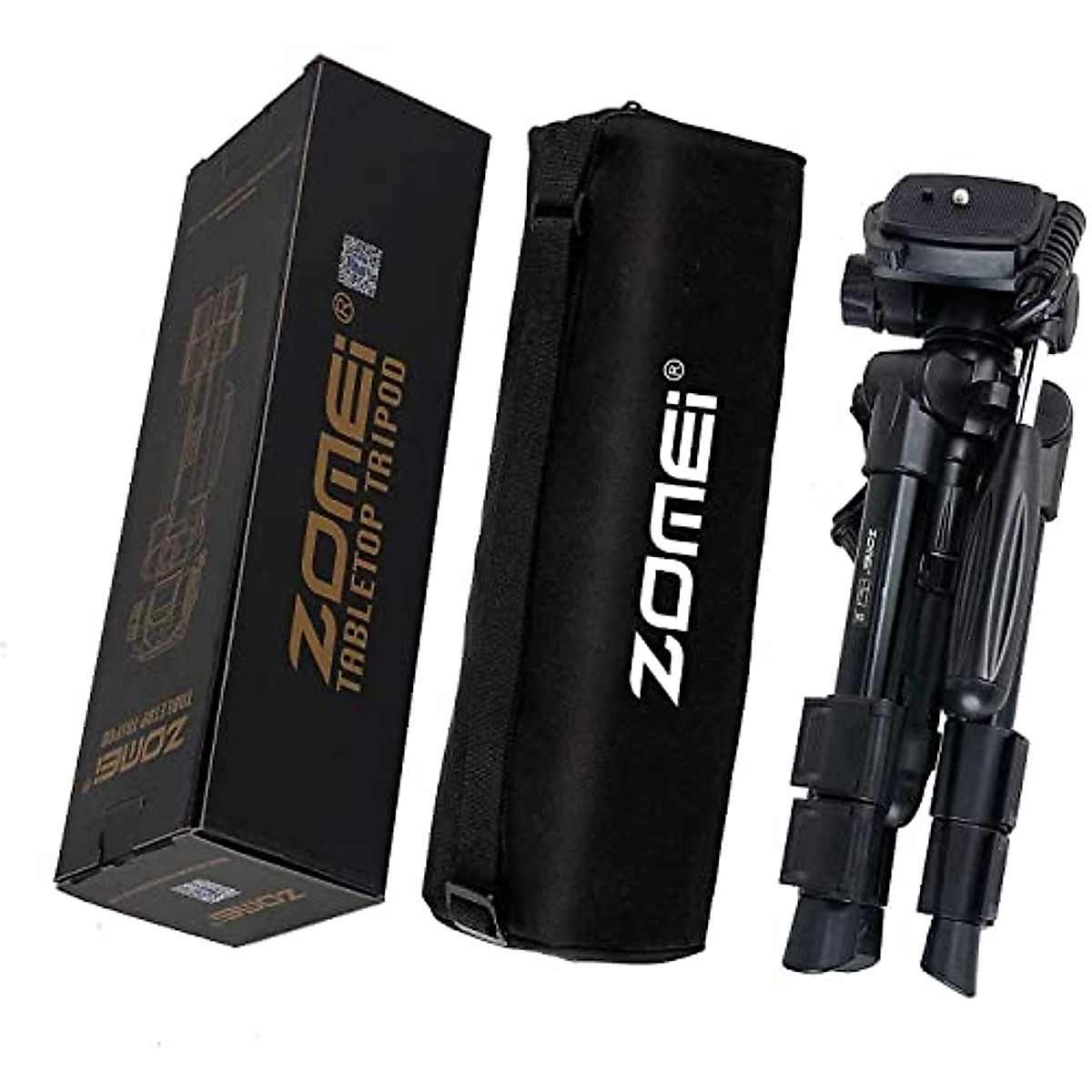 Mini Tripod for Camera,Zomei Travel Table Tripod with 3-Way Pan/Tilt Head 1/4 inches Quick Release Plate and Bag for DSLR Camera Tripod Carrying Bag