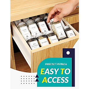 LaVie Home Expandable Spice Tray for 9" to 17" Wide Drawer, 6pcs Combinable Clear Racks (3 or 6 Tiers), Up to Store 30 Seasoning Jars, for Small/ Narrow Cabinet Drawer