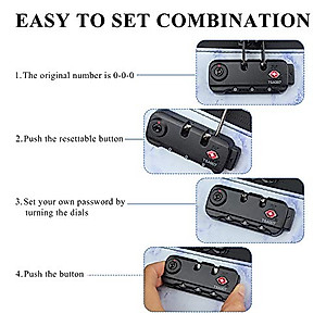 YEEFINE Smell Proof Bag with Combination Lock,Odor Proof Travel Bag PU leather for Cosmetic,Grinder,Herbs,Spices and travel stash storage (Black)