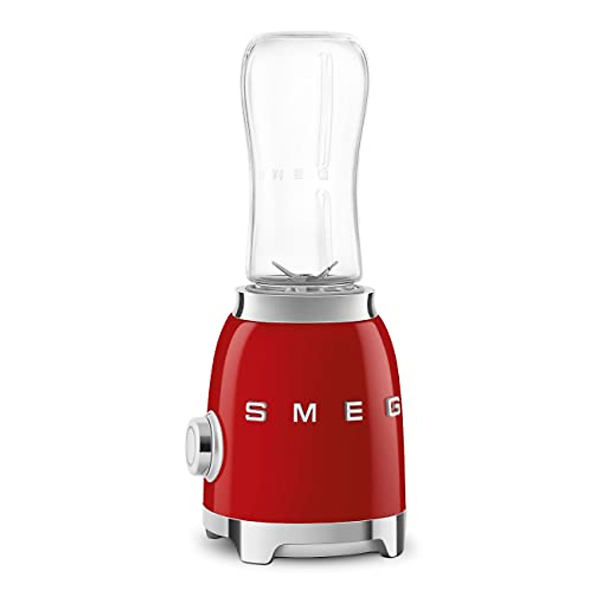 SMEG 50's Retro Style Personal Blender with Backlit Knob and Two 600 ML BPA Free bottles PBF01RDUS Red