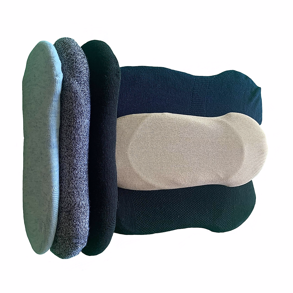 No Show Socks Underwear Drawer Organizer Divider. Holds up to 8 pairs of socks each. Laundry Helper, Color Coding Socks, Washing Air Drying Socks. For Travel, Storage,Black, Tan