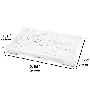 Luxspire Vanity Bathroom Tray Toilet Tank Storage Tray, 5 Slots Electric Toothbrush Holders,