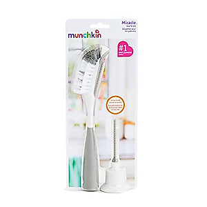 Munchkin® Miracle™ Dual Sided Cup and Baby Bottle Brush, Includes Straw Brush, Grey
