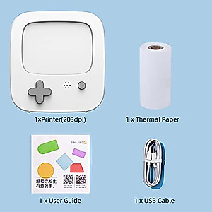 BISOFICE Mini Pocket Photo Printer Portable Thermal Printing Machine 203DPI Wireless BT Connection for Picture Lable DIY Handcraft Instant Printer Sticker Study Work Office Compatible with Android iOS