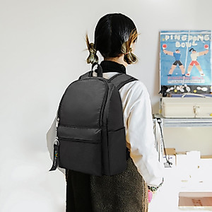 OMOUBOI Small Causal Daypack Travel Laptop Backpack Fits 14" Laptop School Backack for Women Men (Black)