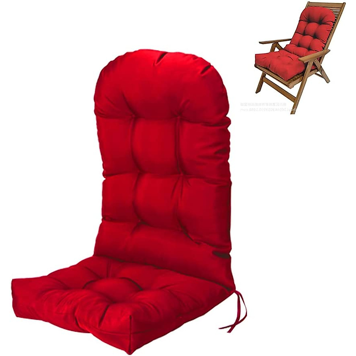 BOOMSHY Waterproof Adirondack Chair Cushion,44inch Rocking Chair Cushion,High Back Patio Cushions Indoor and Outdoor Furniture Chair Cushions Pads with Ties