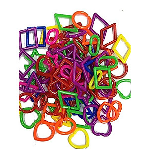 Power of Dream Big Mixed Shape C Chain Links Plastic Neon Toy DIY 50 Pcs Y06