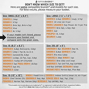 Air Fryer Liners Set of 3 with Silicone Mat, Heat Resistant Mats for Air Fryer Compatible with Chefman, Cozyna, Gowise, PowerXL + more, Air Fryer Parchment Paper Liners Replacement Reusable Mats