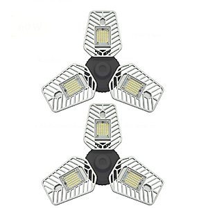 LED Garage Lights 2pack, 60W Daywhite LED Garage Ceiling Lights, 6500Lm led Garage Light CRI 80 led Adjustable Garage Light,led Lights for Garage Barn,Warehouse,Basement