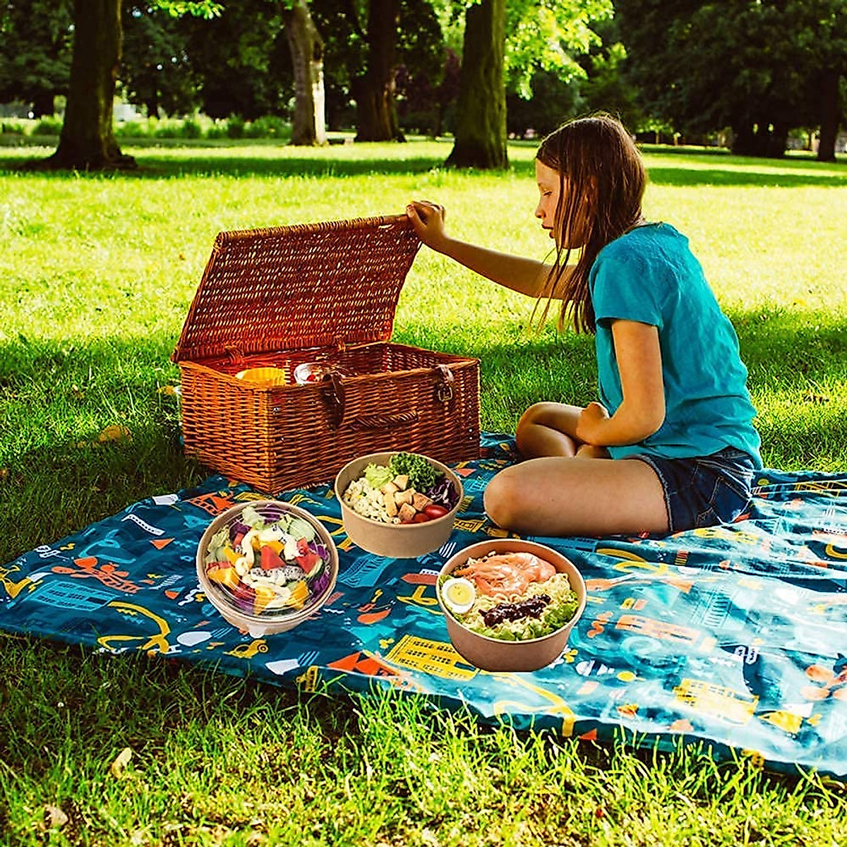 LESIBAG 35 Oz Large Paper Bowls, 50 count Disposable Salad Bowls Party Supplies for Hot/Cold Food, Soup