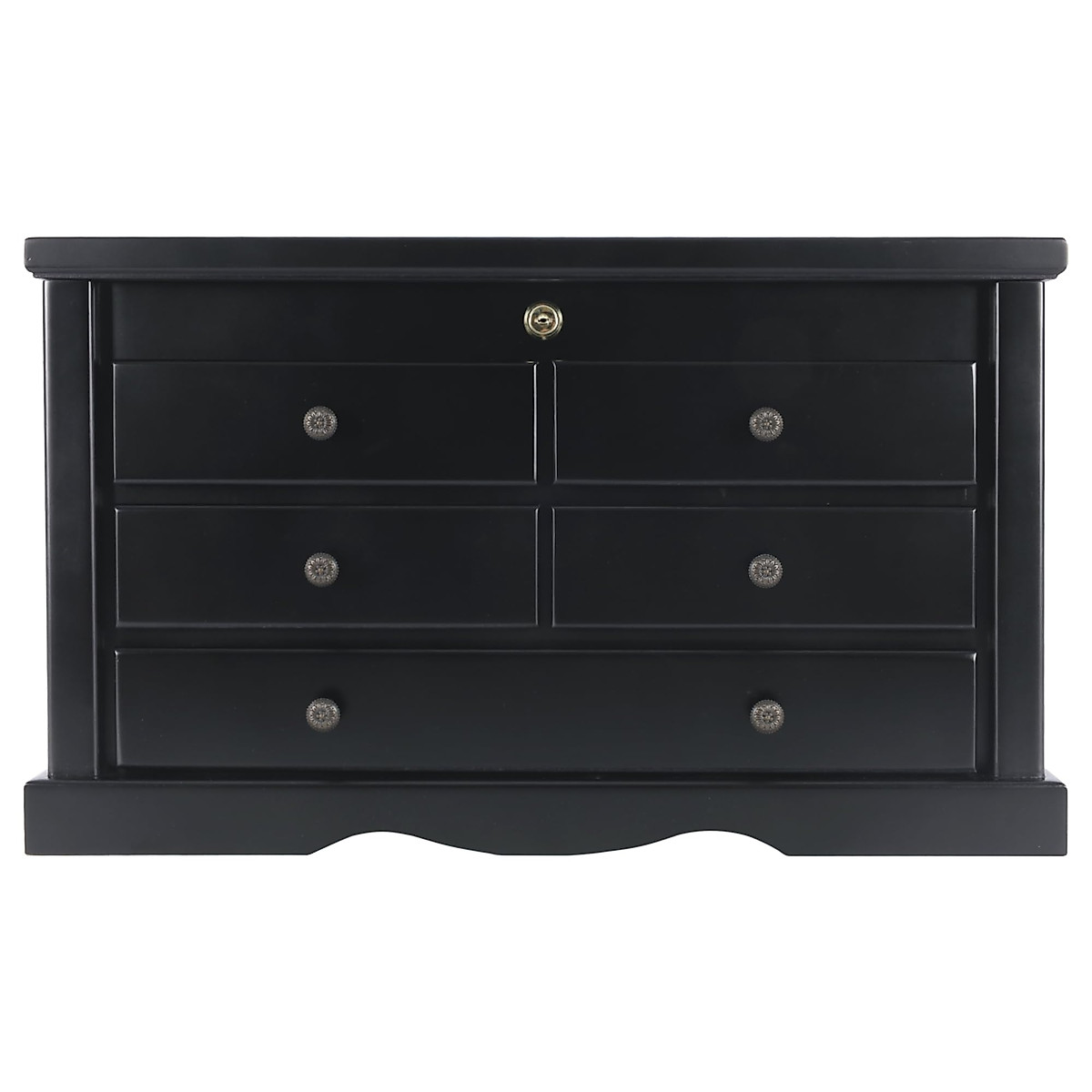 DisplayGifts Collector's Choice Solid Wood Knife Display Case Tool Storage Cabinet w/ 5 Drawer Gallery Quality Black