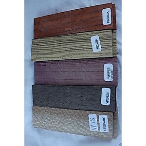 Payne Bros Custom Knives Variety pack of 5 wood scales, 5 INCH, for knife making - gun grps - craft supplies (VP18)