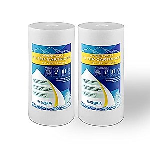 Big Sediment Replacement Water Filters 1 Micron 4.5"x 10" Cartridges by Ronaqua WELL-MATCHED with RFC-BBSA, W15-PR, WFHD13001B, GXWH35F, GXWH30C, HF45-10BLBK10PR and AP817(2 Pack, 10")