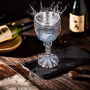 Medieval Dragon Goblet, Dragon Wine Goblet Chalice Cup Wine Glass Chalice Goblet Unique Stainless Steel Drinking Vessel for Cocktail Beer Birthday Gift Dragon Collector Themed Party Decoration Prop