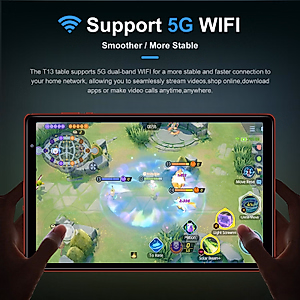 YESTEL 2023 Newest Android 13 Tablet 10 inch Tablet with 12GB RAM + 128GB ROM,1TB Expand,2.0GHz Octa-Core Processor,IPS HD Display,Support 5G WiFi,GPS,Bluetooth 5.0 with Keyboard,Mouse - Red