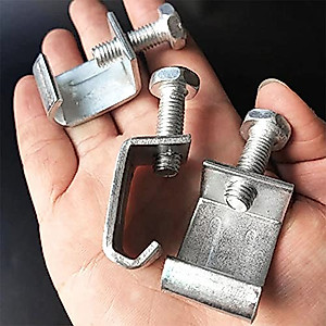BOOHAO 12 pcs Galvanized Steel Flange Clamp G Clamp Duct G Clamps Ventilation Duct Flange for Rectangular Duct Connection System