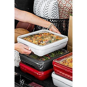 Fancy Panz Classic, dress up & protect your foil pan. Half size foil pan & serving spoon included. Made in USA. For use with hot or cold food (White)