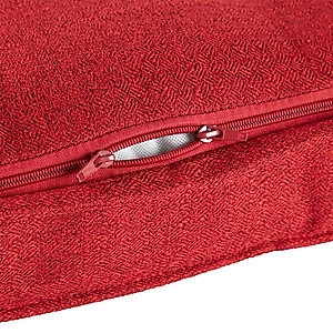 Happy Hounds Milo Square Tufted Pillow Dog Bed, Scarlet, Small (24" x 24")