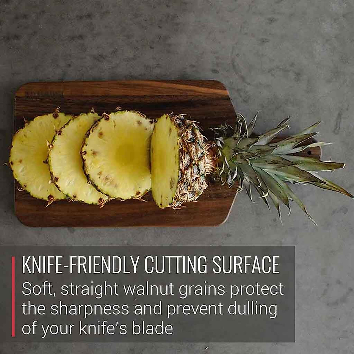 Made in USA Walnut Cutting Board by Virginia Boys Kitchens - Butcher Block made from Sustainable Hardwood (Handle - 8x17)