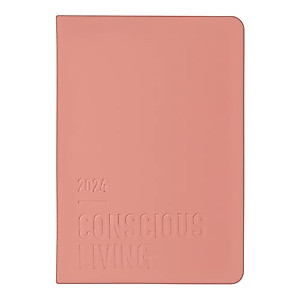 Letts Conscious Weekly/Monthly Planner, 12 Months, January to December, 2024, Sewn Binding, A5 Size, 8.25" x 5.875", Multilingual, Clay (C082397-24)