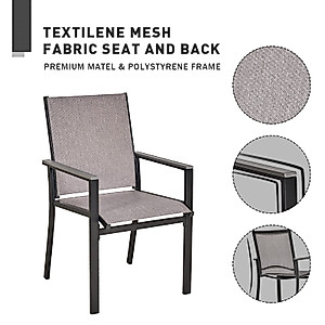 MEOOEM Patio Dining Chairs Set of 2, Outdoor Patio Chair Textilene Metal Chairs Weather Resistant Modern Furniture for Garden Backyard