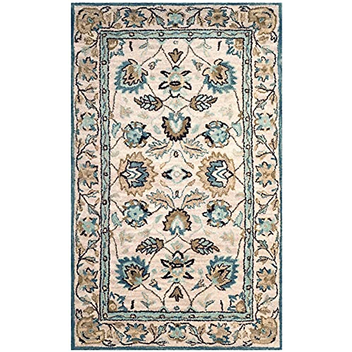 SAFAVIEH Antiquity Collection 3' x 5' Peacock / Blue AT812B Handmade Traditional Oriental Premium Wool Area Rug